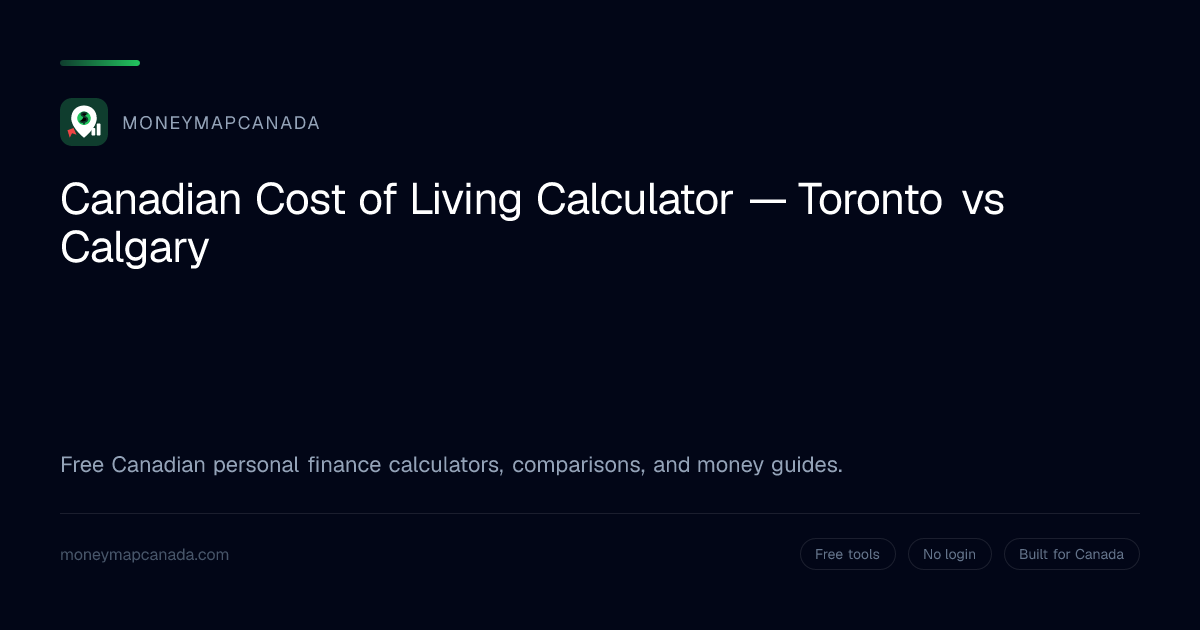 Canadian Cost of Living Calculator — Toronto vs Calgary | MoneyMapCanada